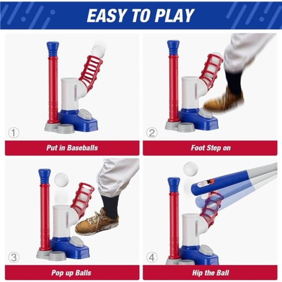 Toys | 2 In 1 T Ball Sets For Kids 35 Tee Ball Set With Step On ...